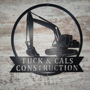 Custom Metal Excavator Sign -pipe Liners - Little Boys Room ...
