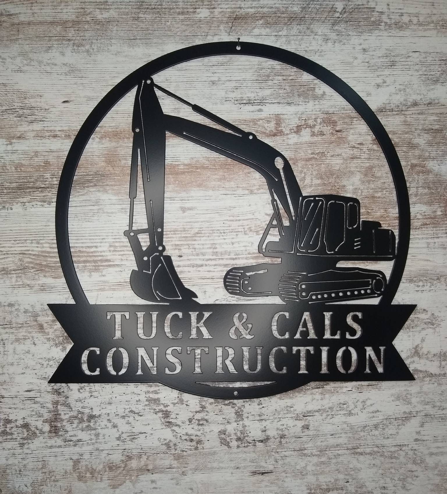 Custom Metal Excavator Sign pipe Liners Little Boys Room - Etsy