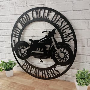 Motorcycle Metal Sign / Metal Garage Sign / Personalized Metal Art ...