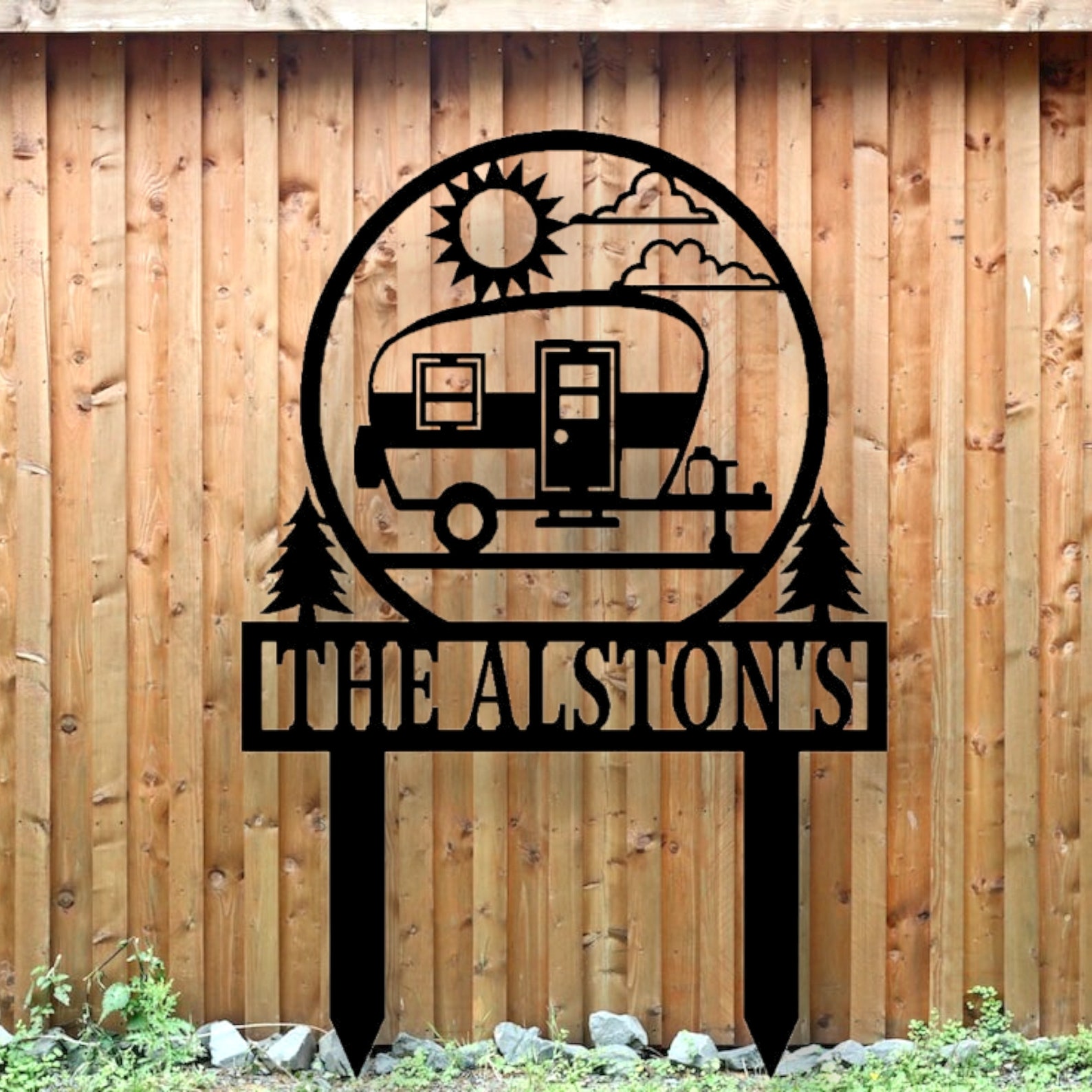 Happy Campers Yard Sign, Camping Sign, Camper Decor, RV Decor, Family ...