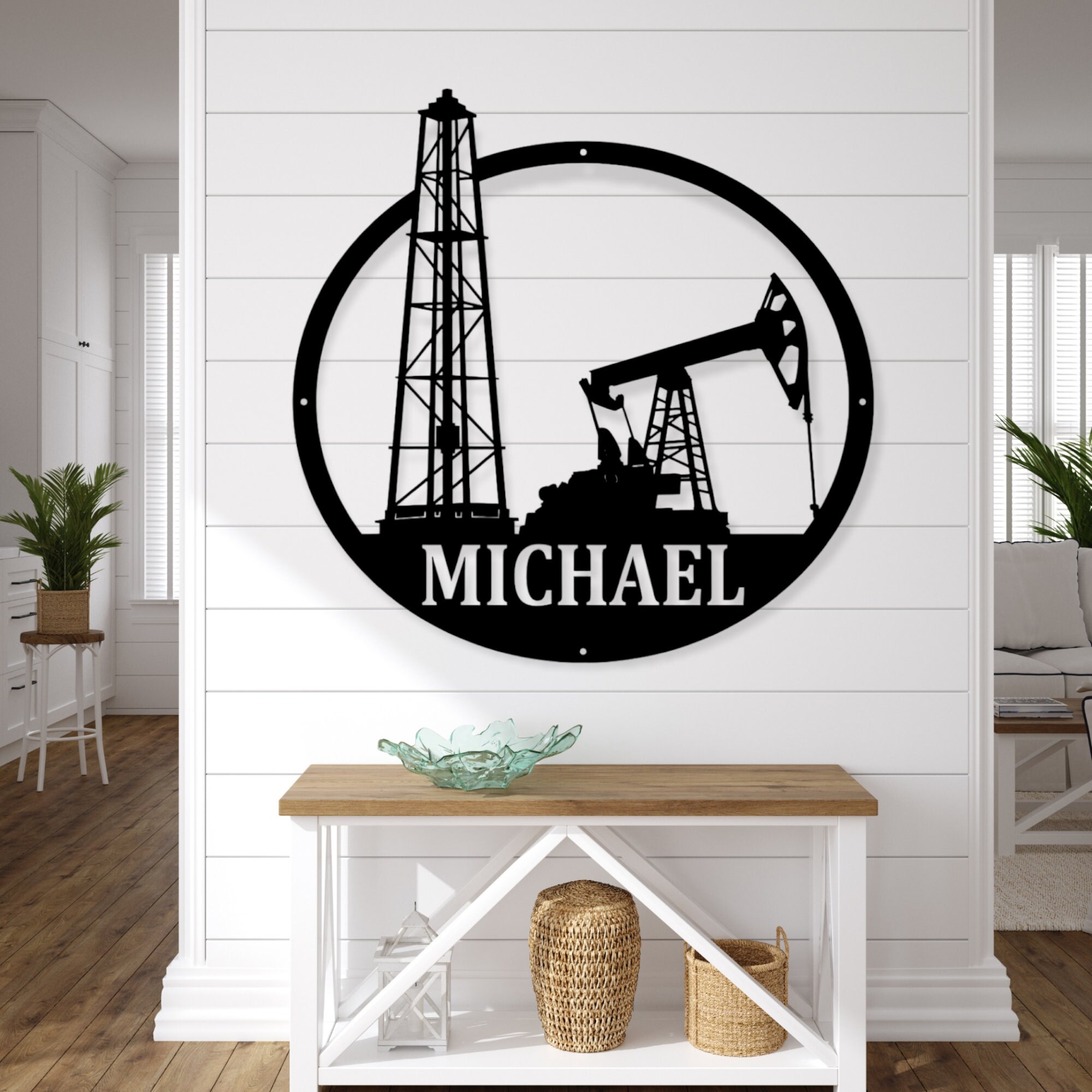 Personalized Metal Name Sign, Custom Oil Field Sign, Oil Rig Welcome ...