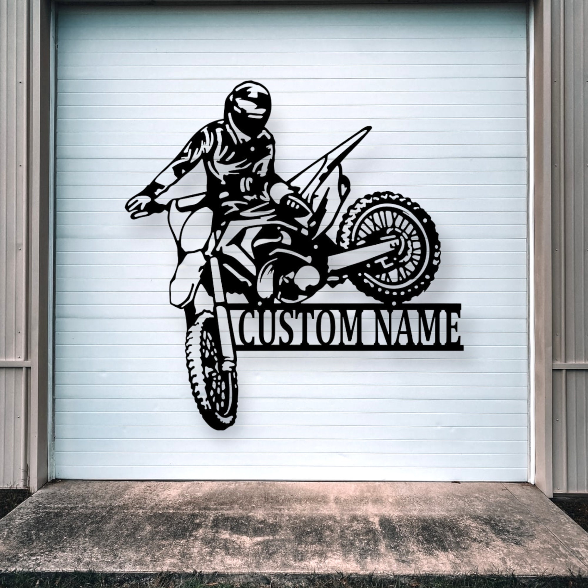 Custom Dirt Bike Metal Sign, Dirt Bike Rider Name Sign, Motocross ...