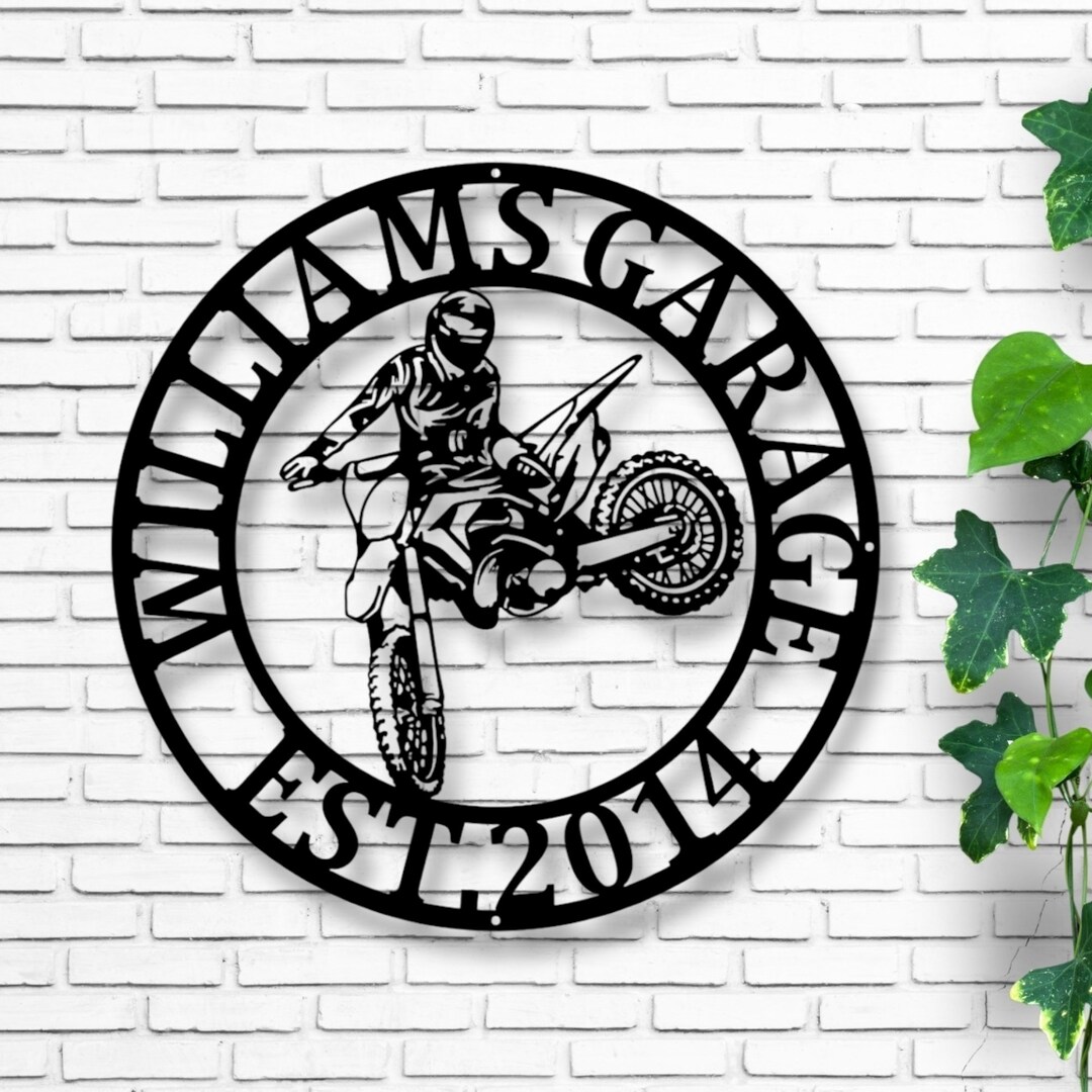 Custom Dirt Bike Metal Sign, Dirt Bike Rider Name Sign, Motocross ...