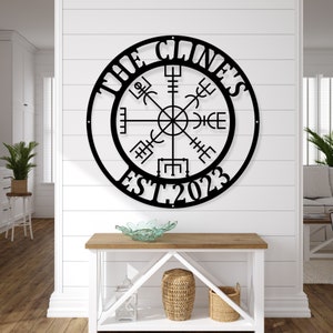 VEGVISIR RUNE Viking Compass Norse Wayfinder Nordic Compass Wall ...