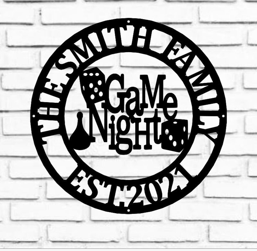 Personalized Game Room Sign Custom Family Game Room Sign Last Name Sign ...