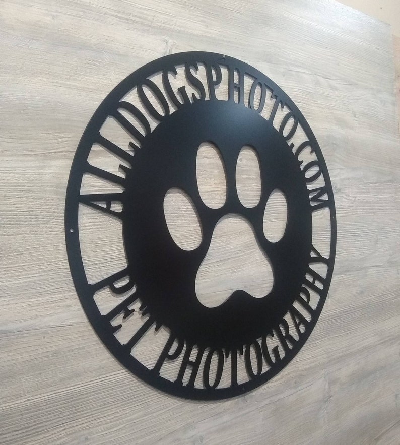 Metal Sign Front Door Monogram Paw Print Custom Outdoor Metal - Etsy