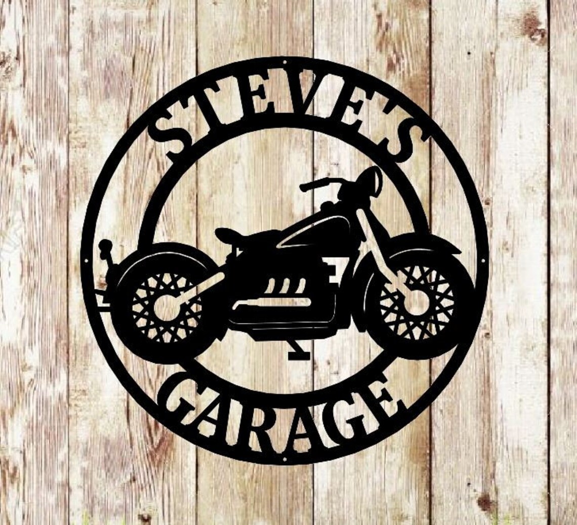 Motorcycle Metal Sign / Metal Garage Sign / Personalized Metal | Etsy
