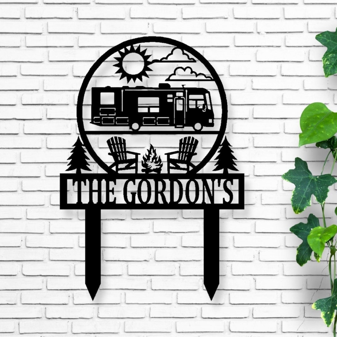 Happy Campers Yard Sign, Camping Sign, Camper Decor, RV Decor, Family ...