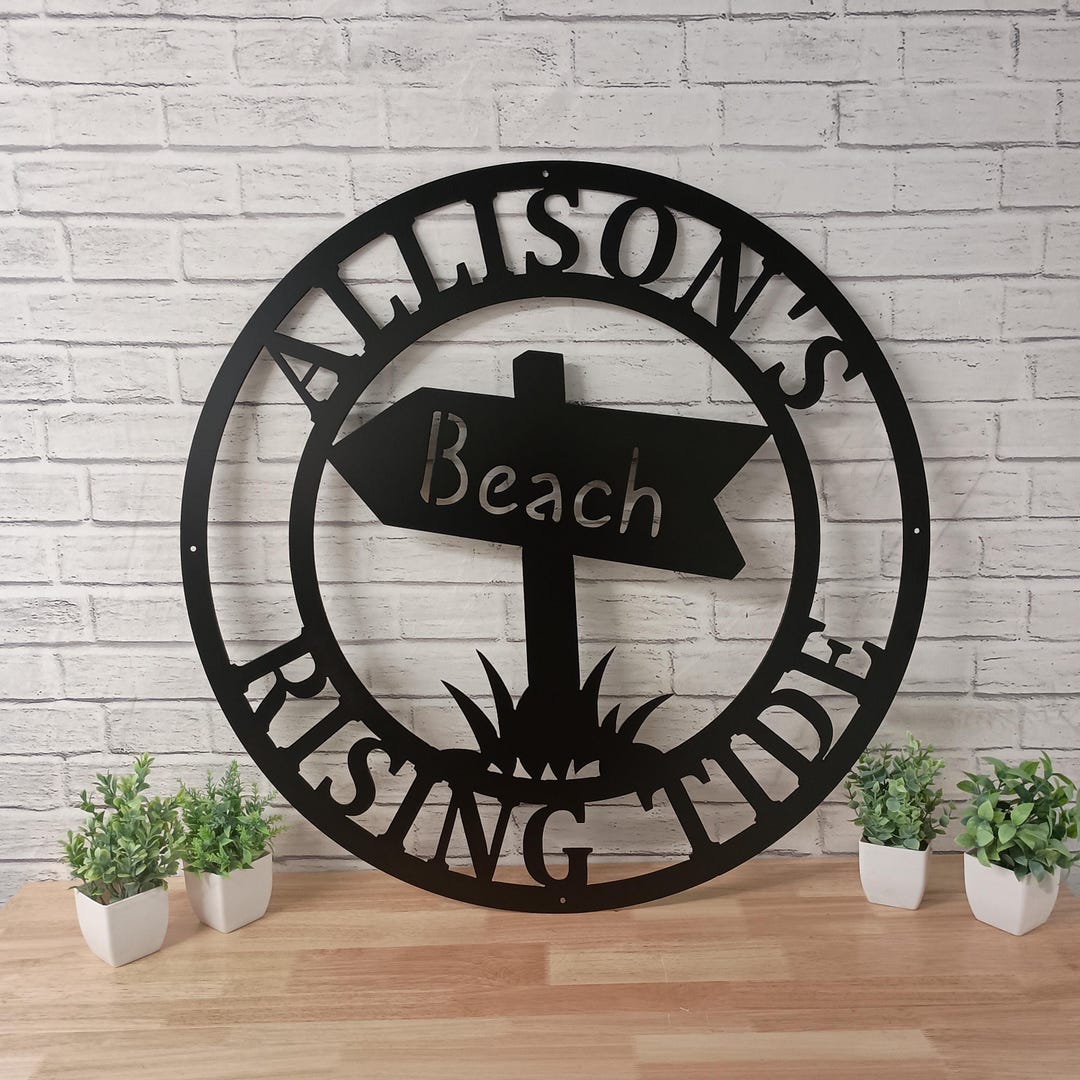 Custom Family Name Beach Sign, Metal Beach House Sign, Beach House ...