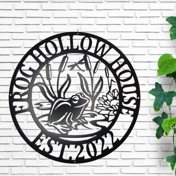 Personalized Frog Family Name Sign / Metal Wall Decor / - Etsy