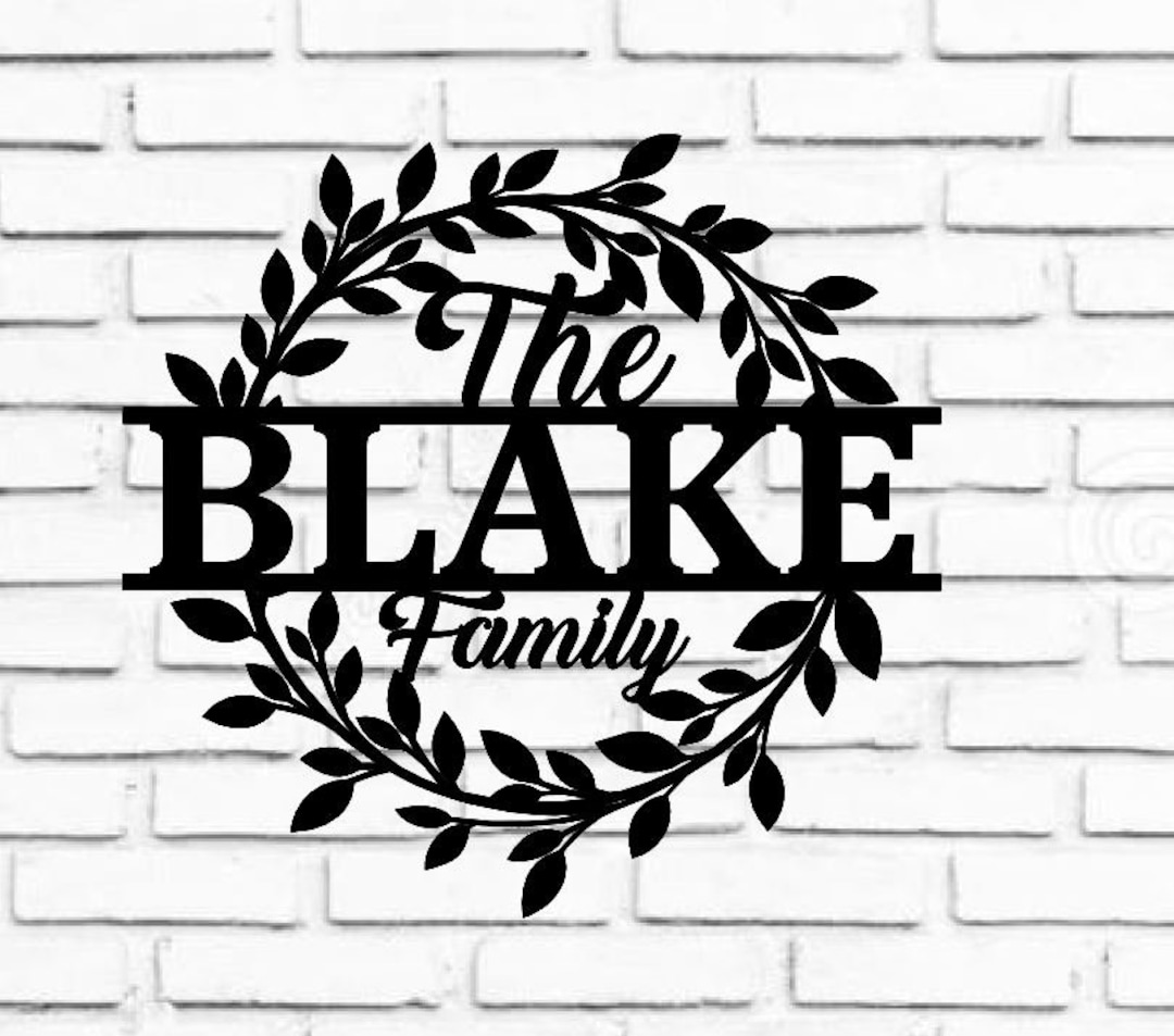 Weatherproof Custom Circle Monogram House Sign, Personalized Wreath ...