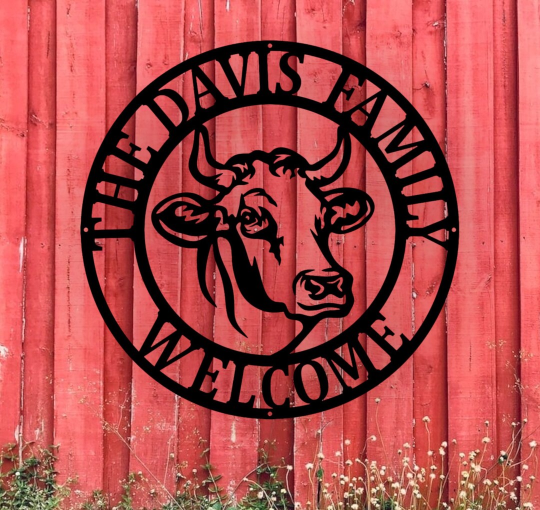 Cow Calf Metal Sign, Custom Cow/calf, Farmer Sign, Personalized ...