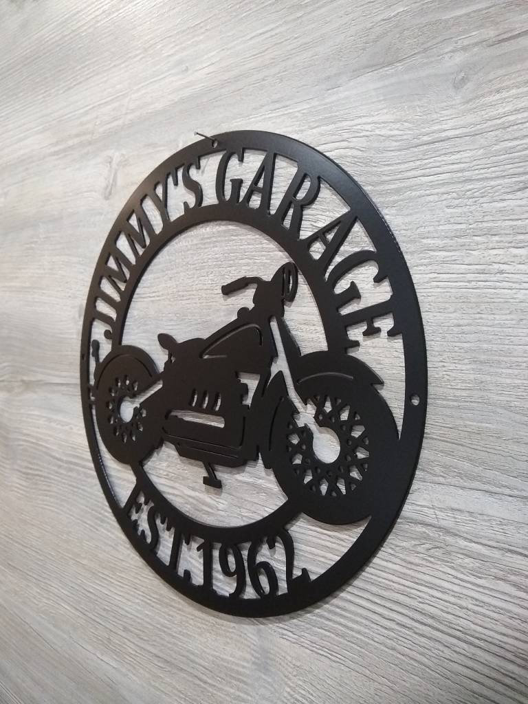 Motorcycle Metal Sign / Metal Garage Sign / Personalized Metal - Etsy