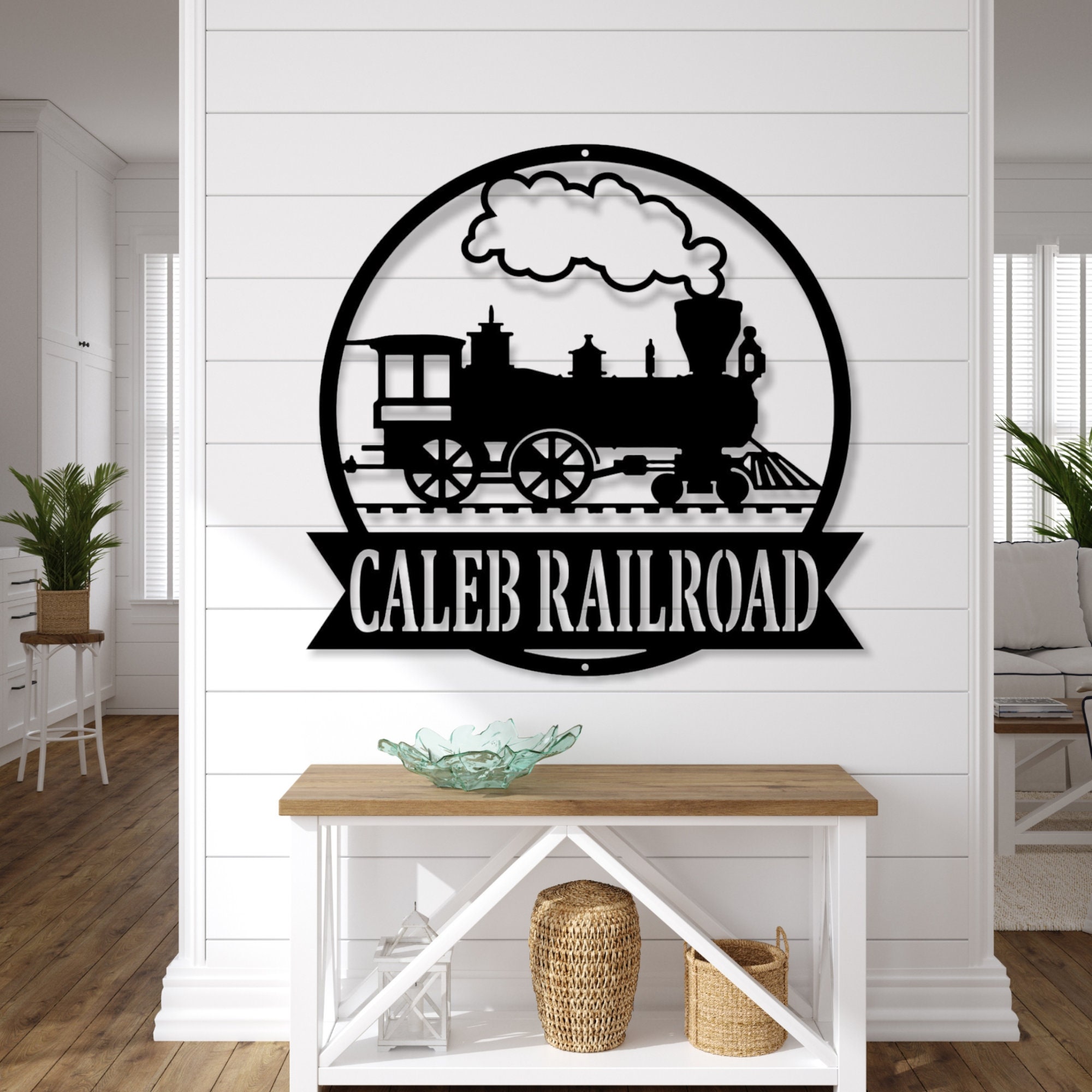 Train Metal Sign - Metal Wall Decor, Custom Metal Name Sign, Custom ...