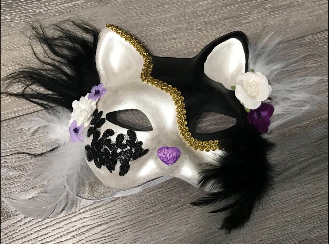 Mardi Gras Mask, Therian Cat Mask, Therian Mardi Gras Cat Mask - Etsy