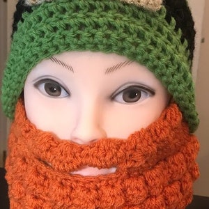 Leprechaun Beanie Hat & Beard, for Cosplay, Dressup, Soft Chemo ...