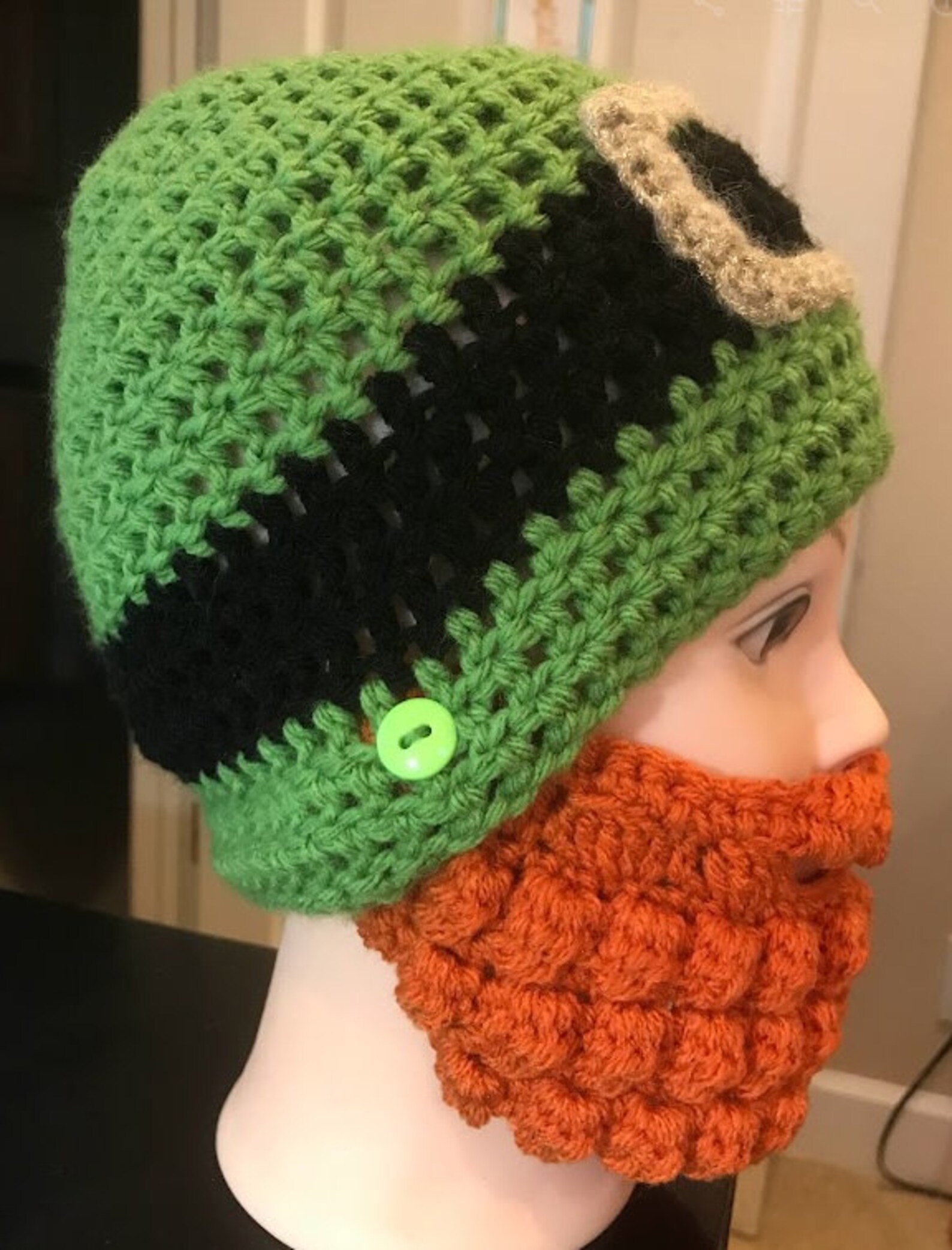 Leprechaun Beanie Hat & Beard, for Cosplay, Dressup, Soft Chemo ...