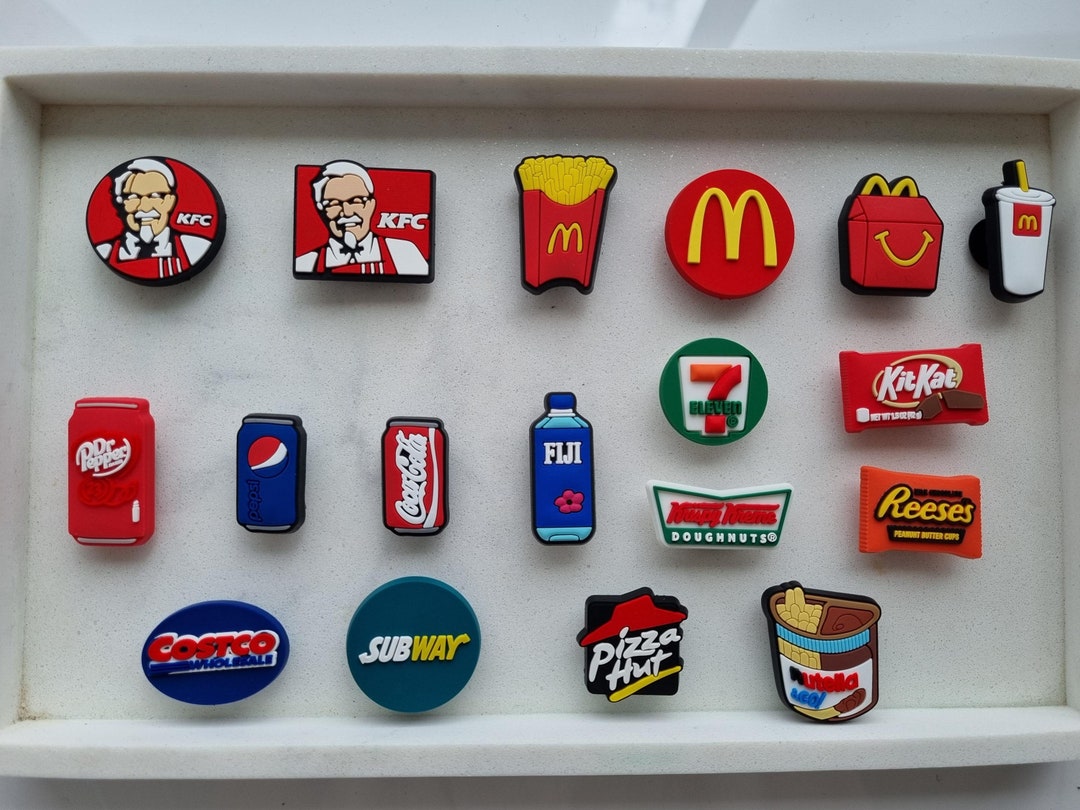 Fast Food Crocs Charms. KFC, Mcdonalds, Krispy Kreme, Pizza Hut, Kitkat ...