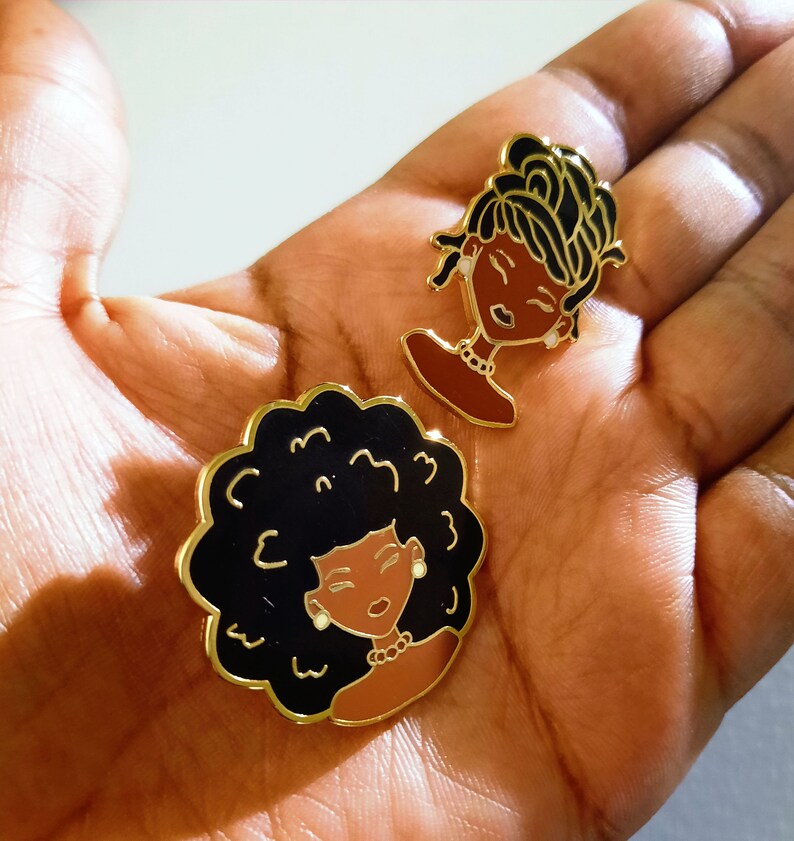 Dreadlock Natural Hair Locs Hard Enamel Pin | Etsy