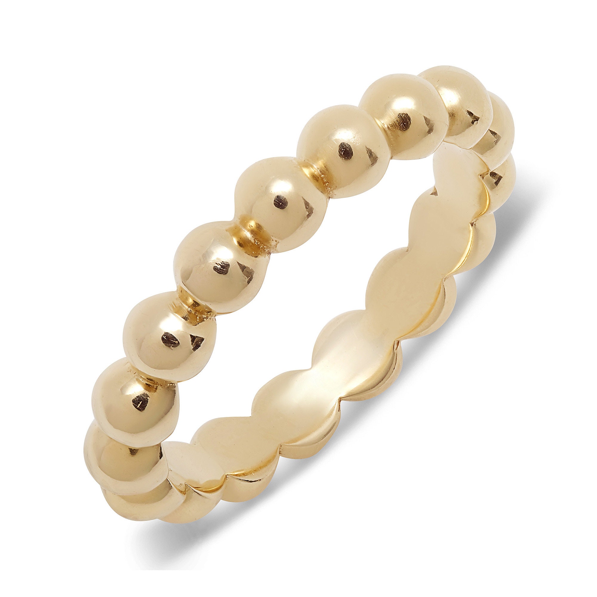 14k Gold Ball Bead Stackable Eternity Band Ring Large - Etsy