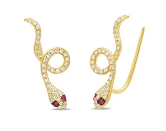 Snake Climbers Mini Snake Ear Crawler Dainty Serpent - Etsy