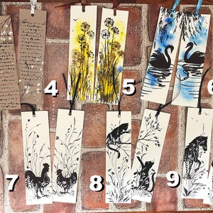 2 Set Cool Bookmarks Hand Painted Art Watercolor Bookmark Gift for Book ...