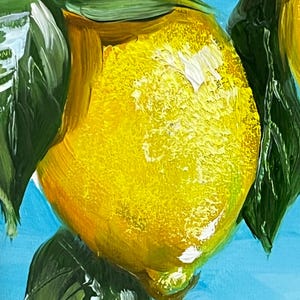 Lemons Oil Painting Framed Kitchen Wall Art (7x7) - Etsy