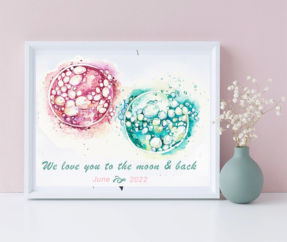 Custom Watercolor Embryo Art Personalized IVF Gift Nursery Decor - Etsy