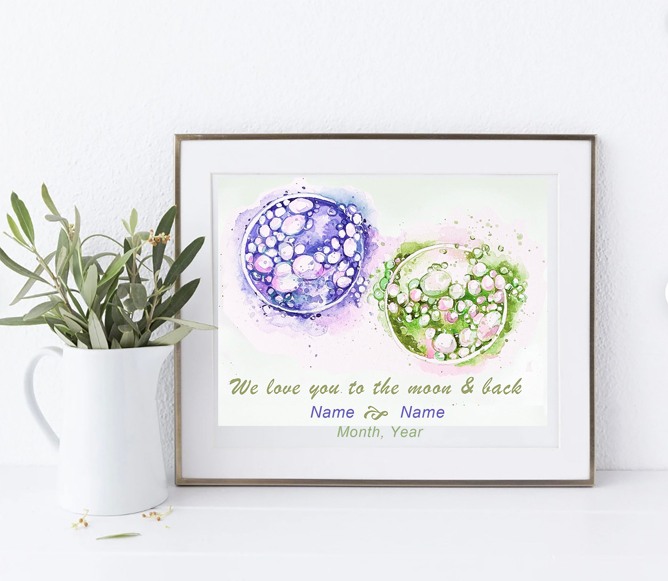 Custom Watercolor Embryo Art Personalized IVF Gift Nursery Decor - Etsy