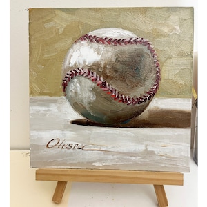 Baseball Oil Painting Impasto Original Sport Art Baseball Wall Art Kids ...