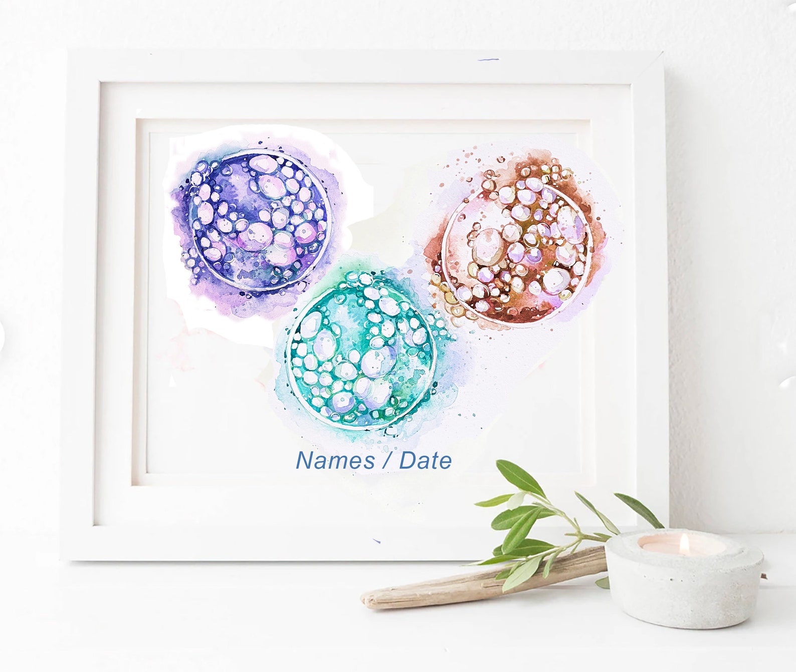 Custom Watercolor Embryo Art Personalized IVF Gift Nursery Decor - Etsy