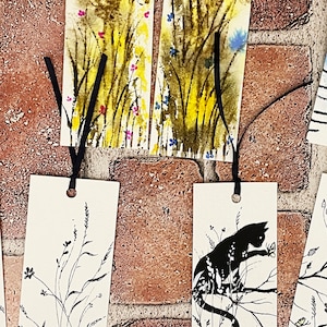 2 Set Cool Bookmarks Hand Painted Art Watercolor Bookmark Gift for Book ...