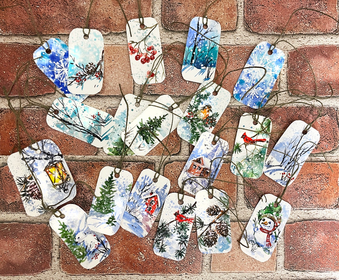 Original Hand Painted Winter Gift Tags Assorted Gift Tags Handmade Gift ...