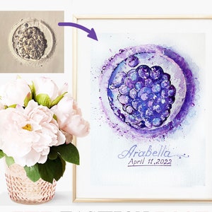 Custom Embryo Art Watercolor Baby Shower Personalized Pregnancy Best ...