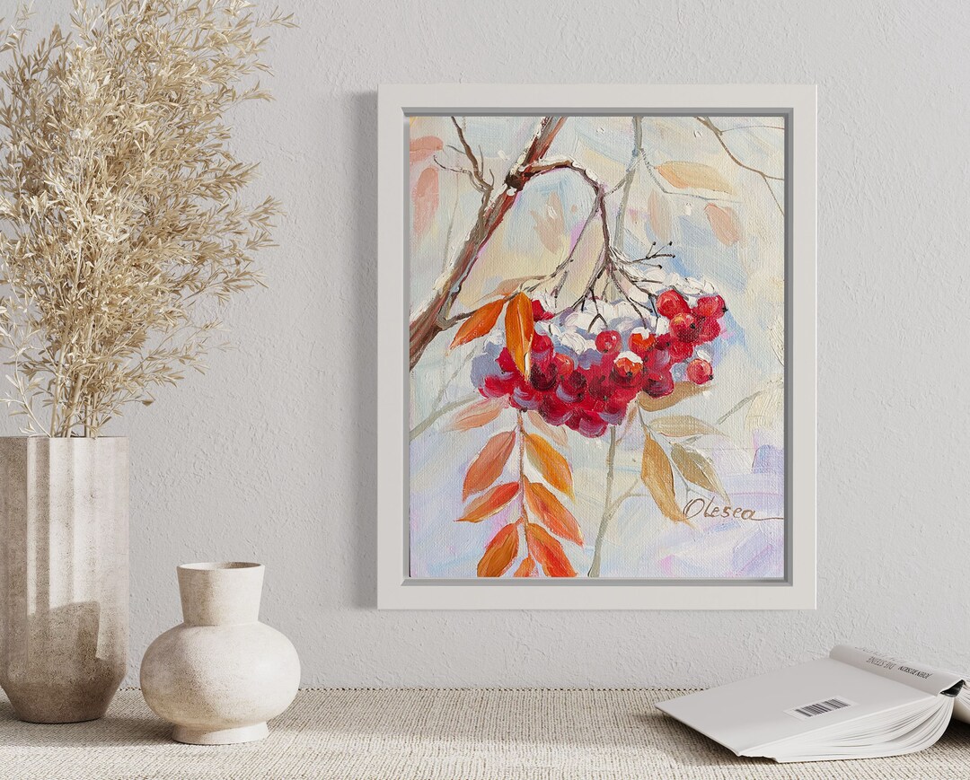 Rowan Wall Art Winter Painting Winter Wall Art Rowan Original Office ...