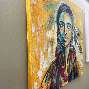 Native American Female Canvas Wall Art Beautiful Woman Portrait ...
