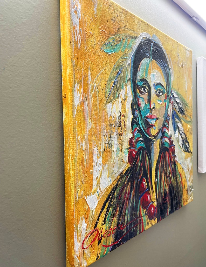 Native American Female Canvas Wall Art Beautiful Woman | Etsy