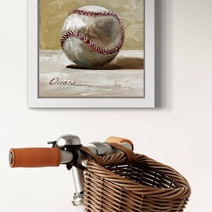 Baseball Oil Painting Impasto Original Sport Art Baseball Wall Art Kids ...