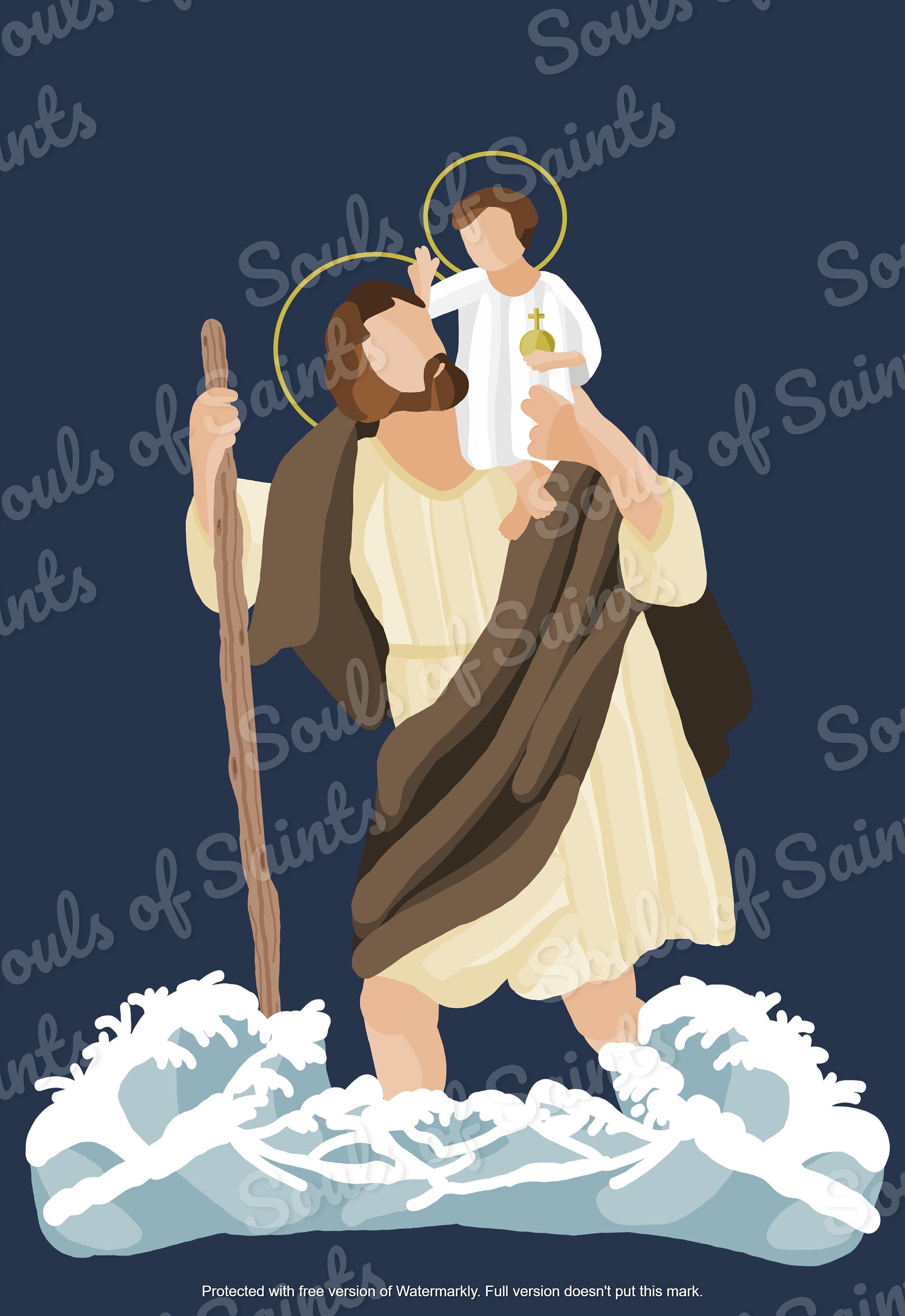 St. Christopher Minimalist Print DIGITAL DOWNLOAD - Etsy
