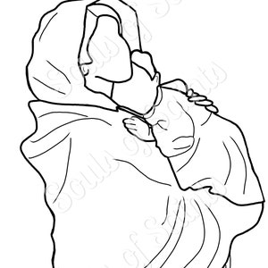 Black and White Mary Line Drawings - Set of 5 (DIGITAL DOWNLOAD) - Etsy