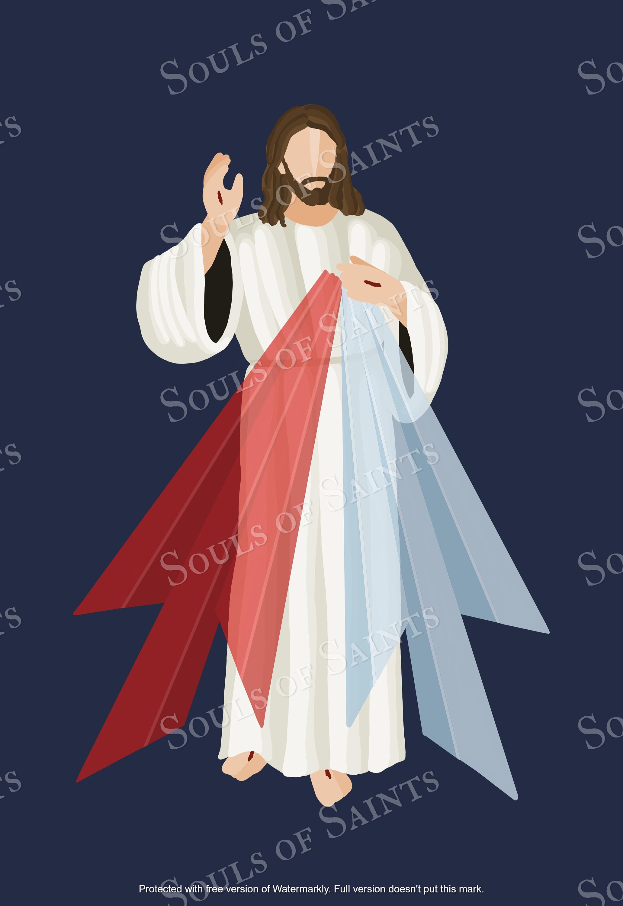Divine Mercy Jesus Minimalist Print DIGITAL DOWNLOAD - Etsy
