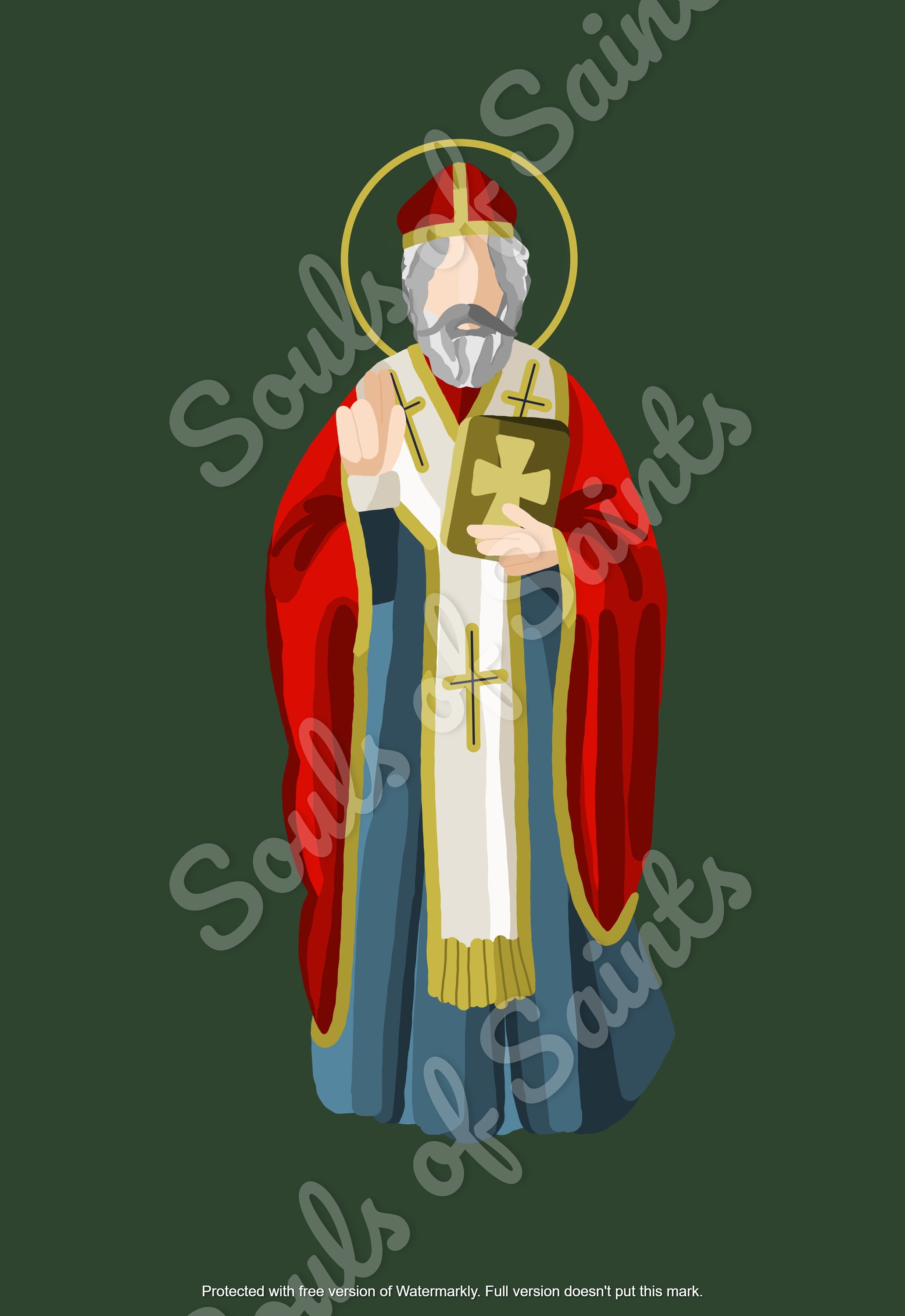 St. Nicholas Minimalist Print - DIGITAL DOWNLOAD - Christmas Print - Etsy