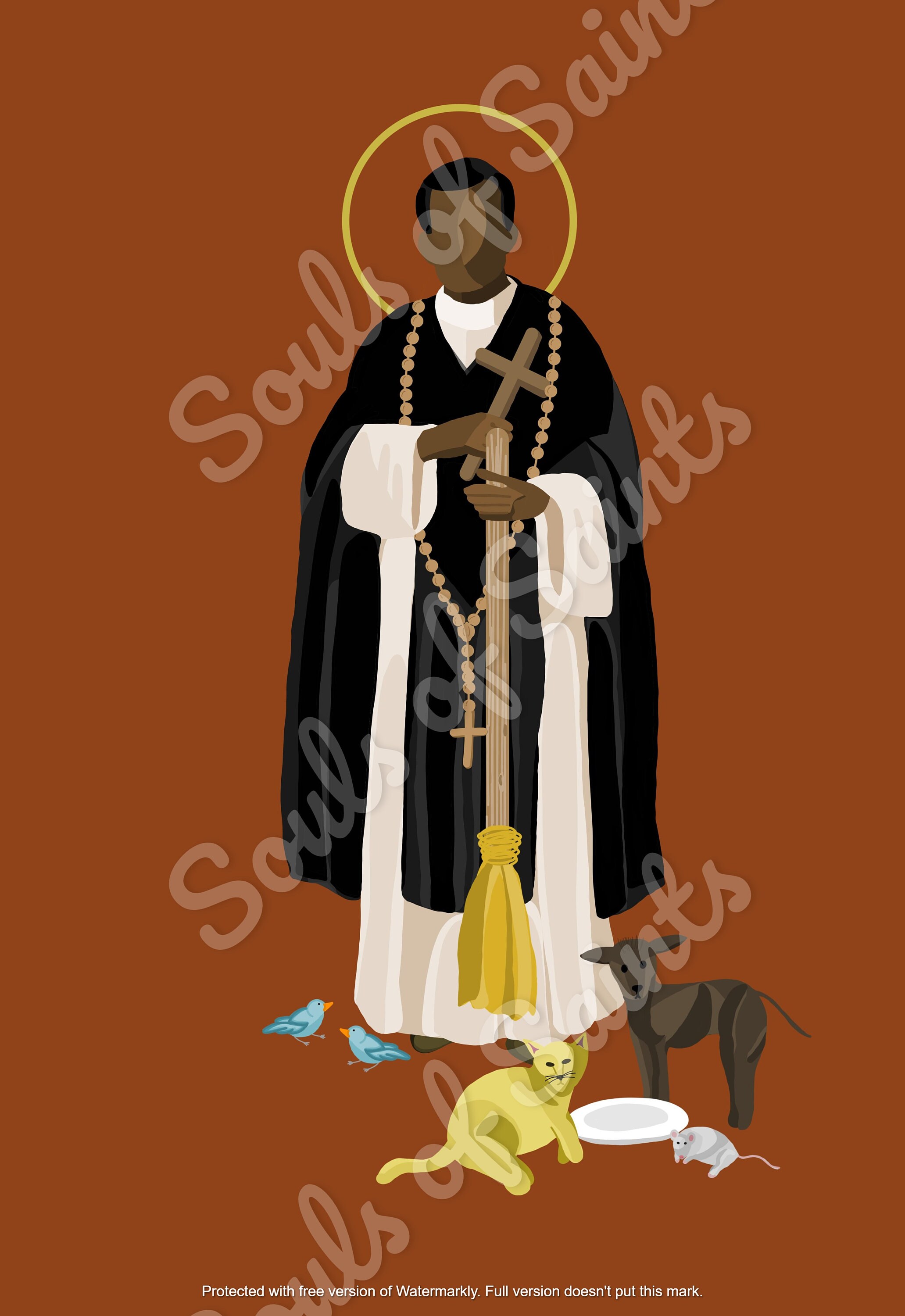 San Martin De Porres Minimalist Print - DIGITAL DOWNLOAD - Etsy