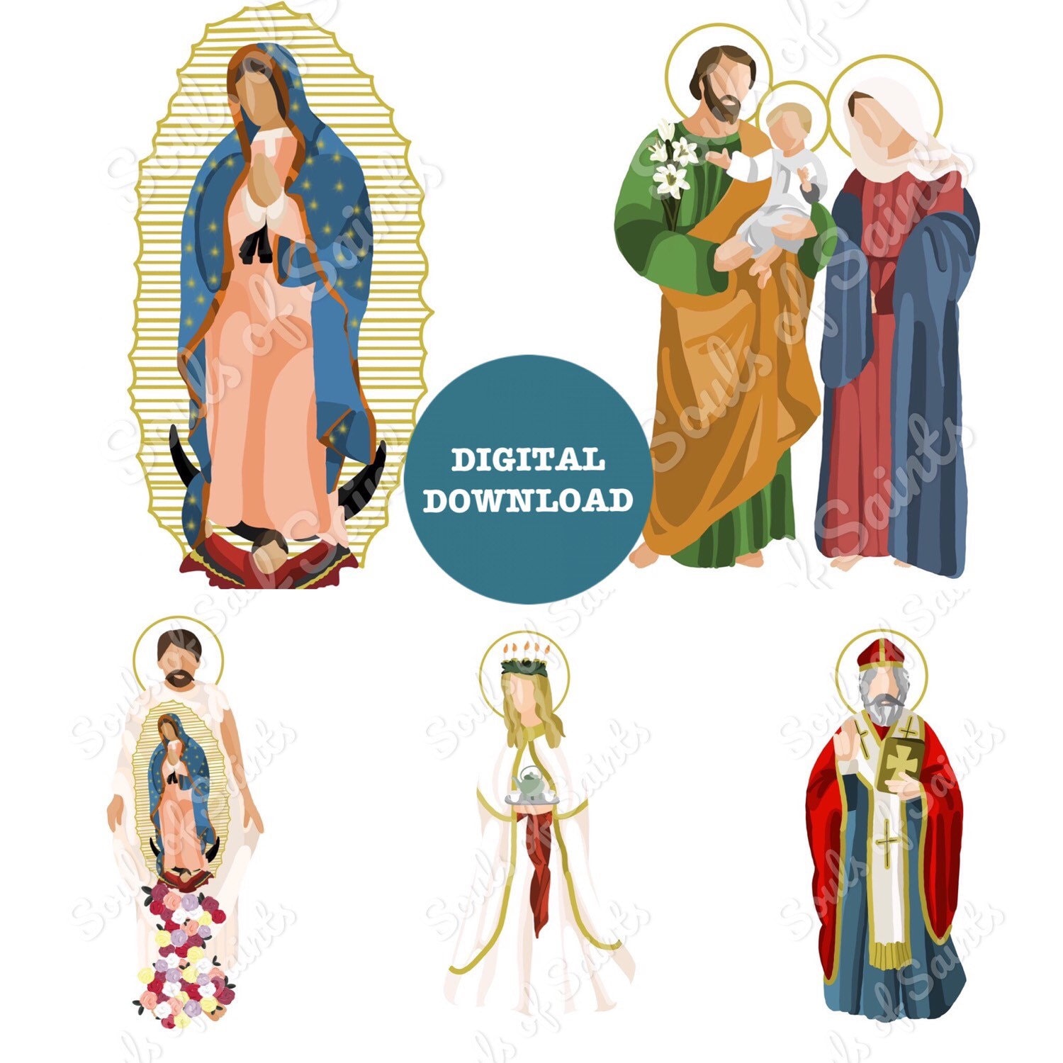 Set of 5 Catholic Christmas Prints DIGITAL DOWNLOAD - Etsy