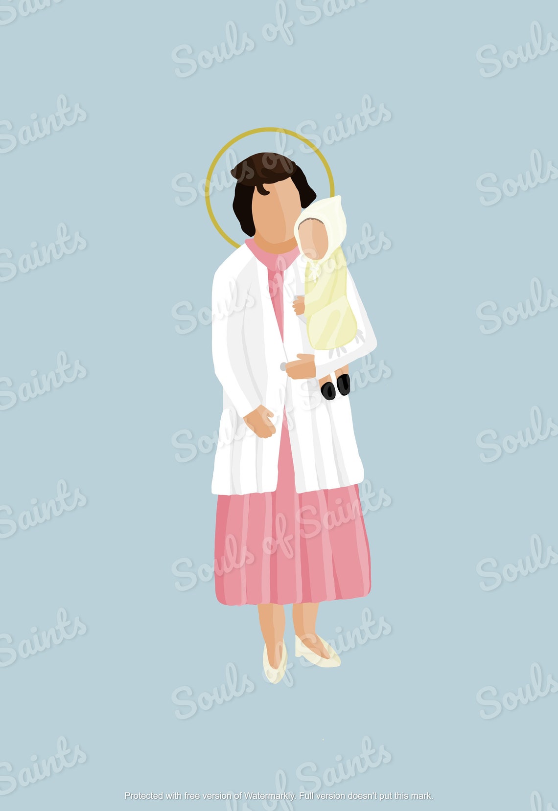 St. Gianna Beretta Molla Minimalist Print DIGITAL DOWNLOAD - Etsy