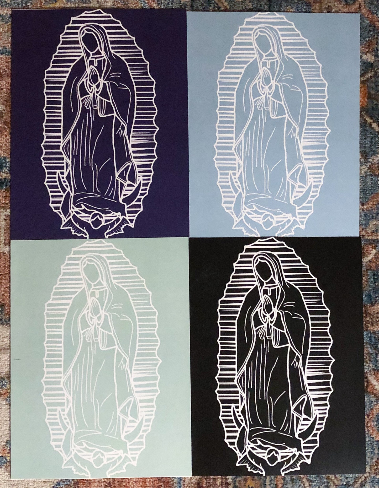 Our Lady of Guadalupe Minimalist Line Drawing DIGITAL | Etsy