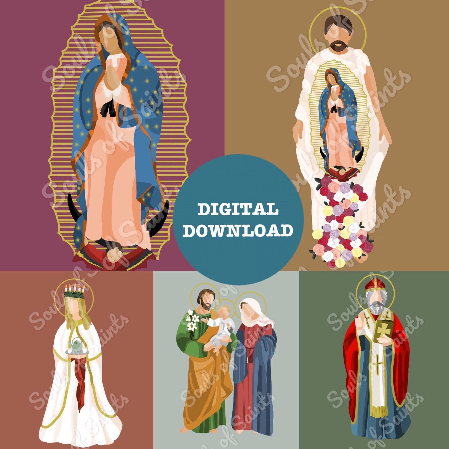 Set of 5 Catholic Christmas Prints DIGITAL DOWNLOAD - Etsy