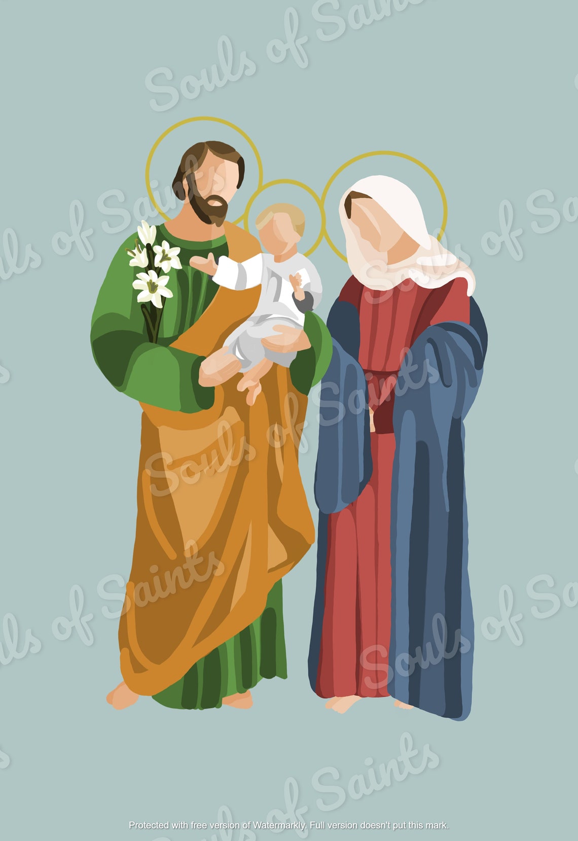 Holy Family Minimalist Print - DIGITAL DOWNLOAD - Etsy