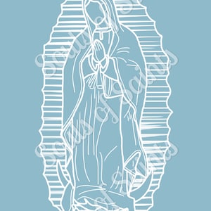 Our Lady of Guadalupe Minimalist Line Drawing (DIGITAL DOWNLOAD) - Etsy