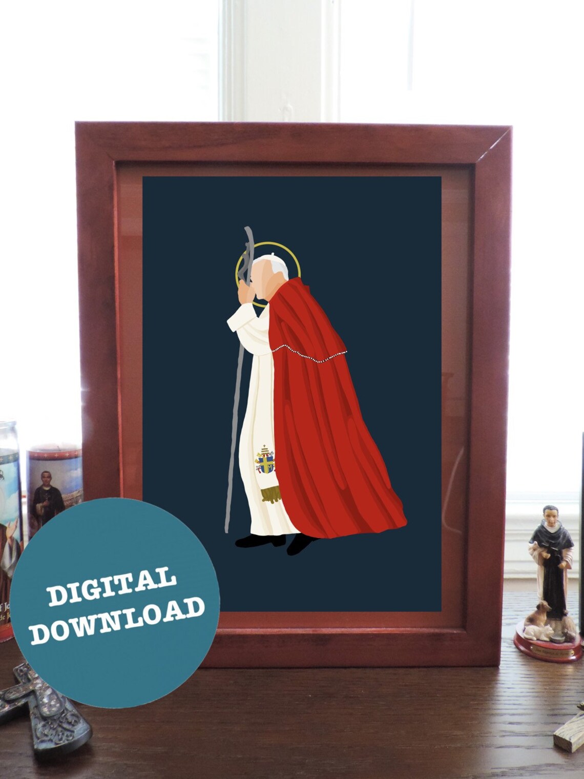 St. Pope John Paul II Minimalist Print - DIGITAL DOWNLOAD - Etsy